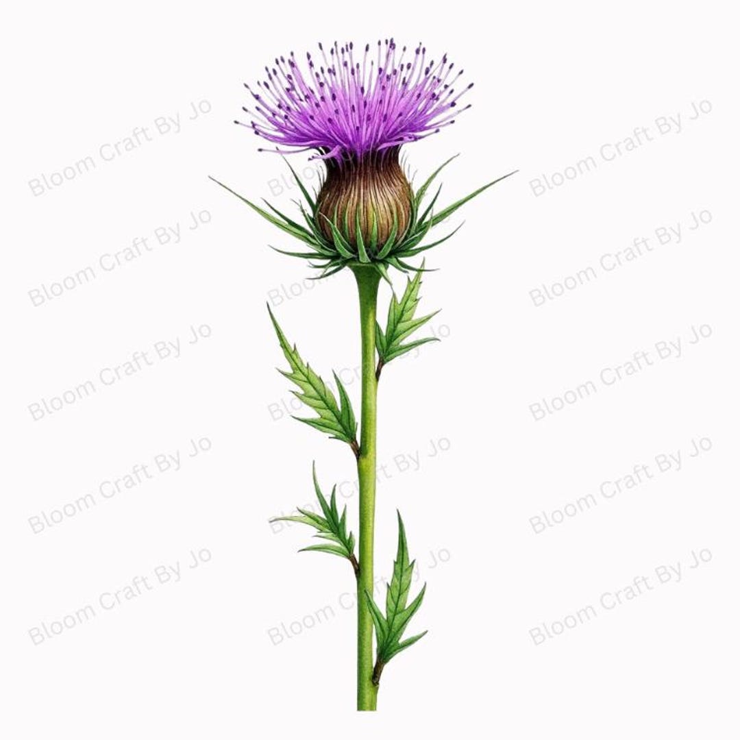 Common Knapweed | English Wildflower Clip Art – Watercolor Botanical ...