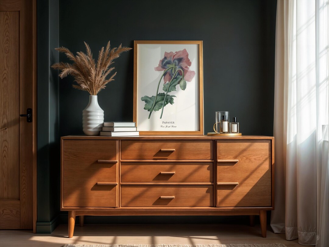 Vintage Papaver Pierre Flower Print – Pierre-joseph Redouté Botanical ...
