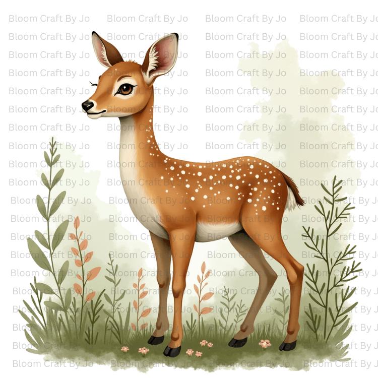Woodland Animal Clip Art Bundle – Deer – Classic Watercolor Forest ...