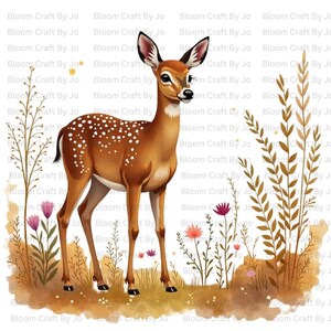 Woodland Animal Clip Art Bundle – Deer – Autumn Watercolor Forest ...