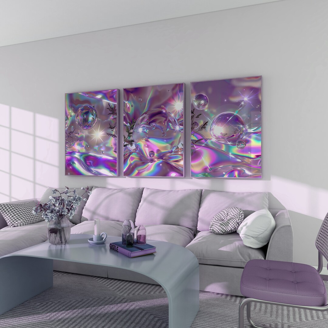 Rainbow Iridescent Spheres, Triptych, DIGITAL DOWNLOAD - Etsy