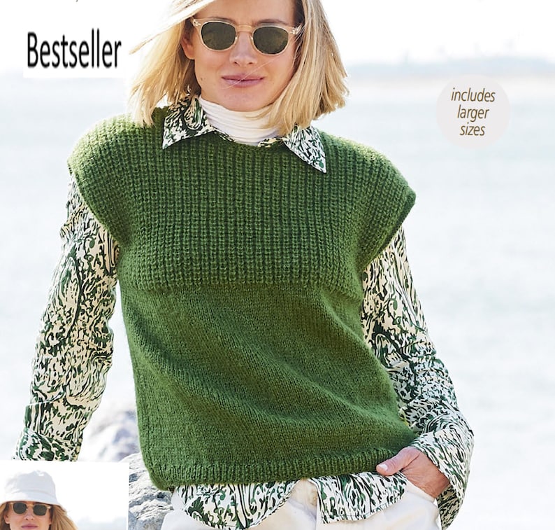 Womens Round - V Neck Top With Cap Sleeve Sweater Jumper Vest Slipover ...