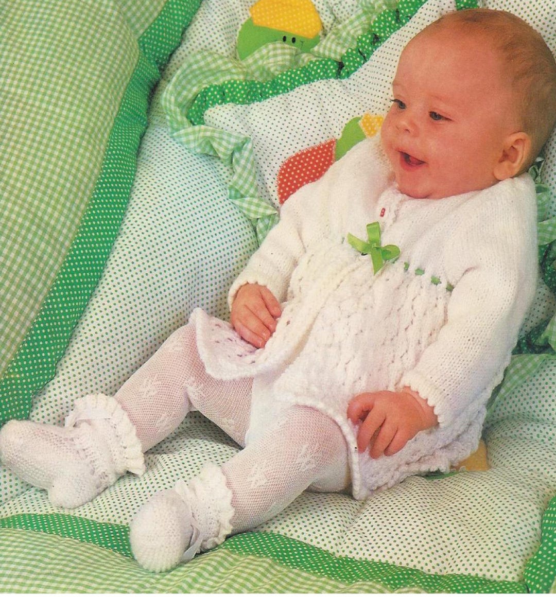 Dainty Matinee Jacket Knitting Pattern Download PDF Knitted in DK- 8ply ...