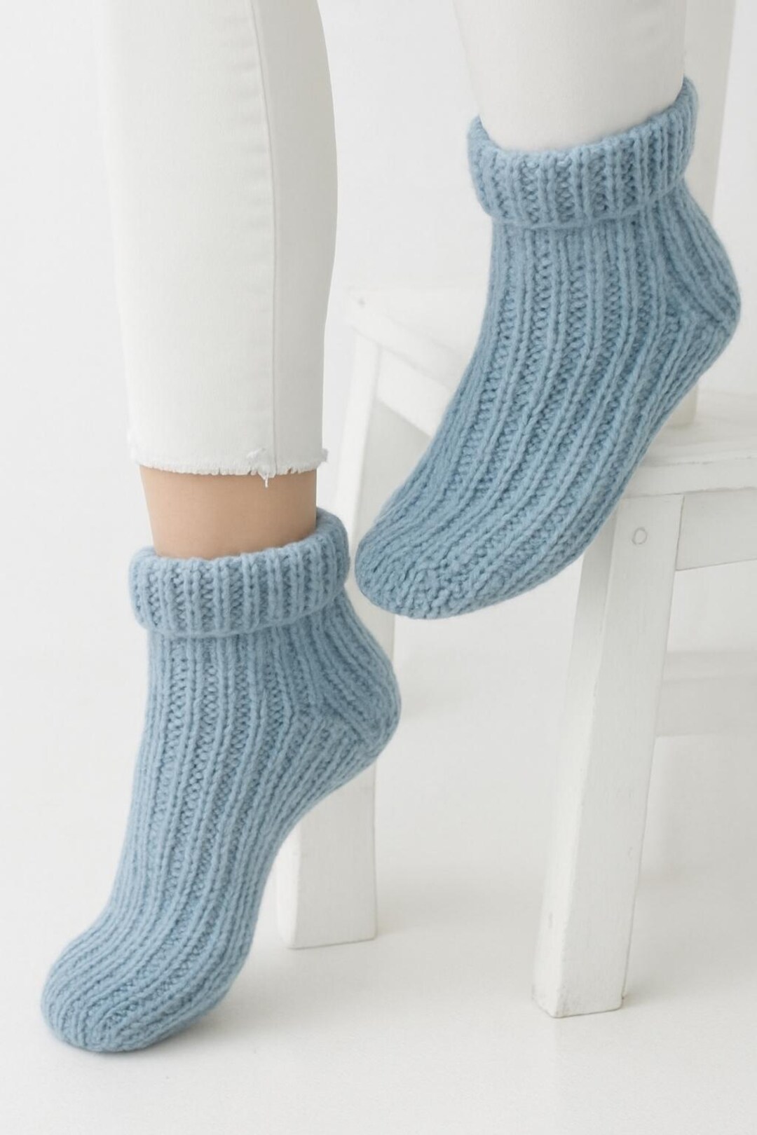 Easy Chunky Socks - Done on 2 Needles Slippers Boots Knit Flat ~ Chunky ...