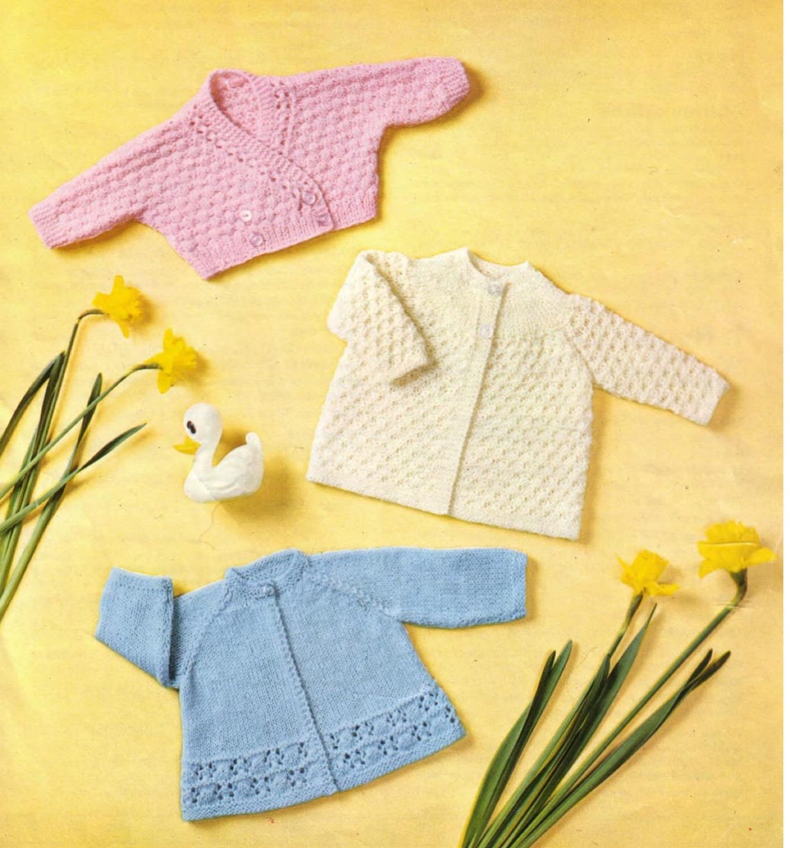 Vintage Baby-cardigans- Jackets= 3 Styles Easy- Intermediate Knitting ...