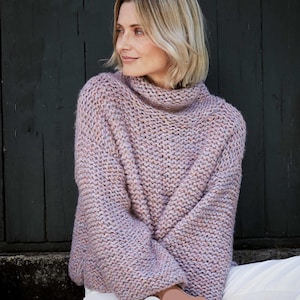 Woman's Very Easy Beginner Roll Neck Top Jumper ~ Sweater 114 ~ 124 Cm ...