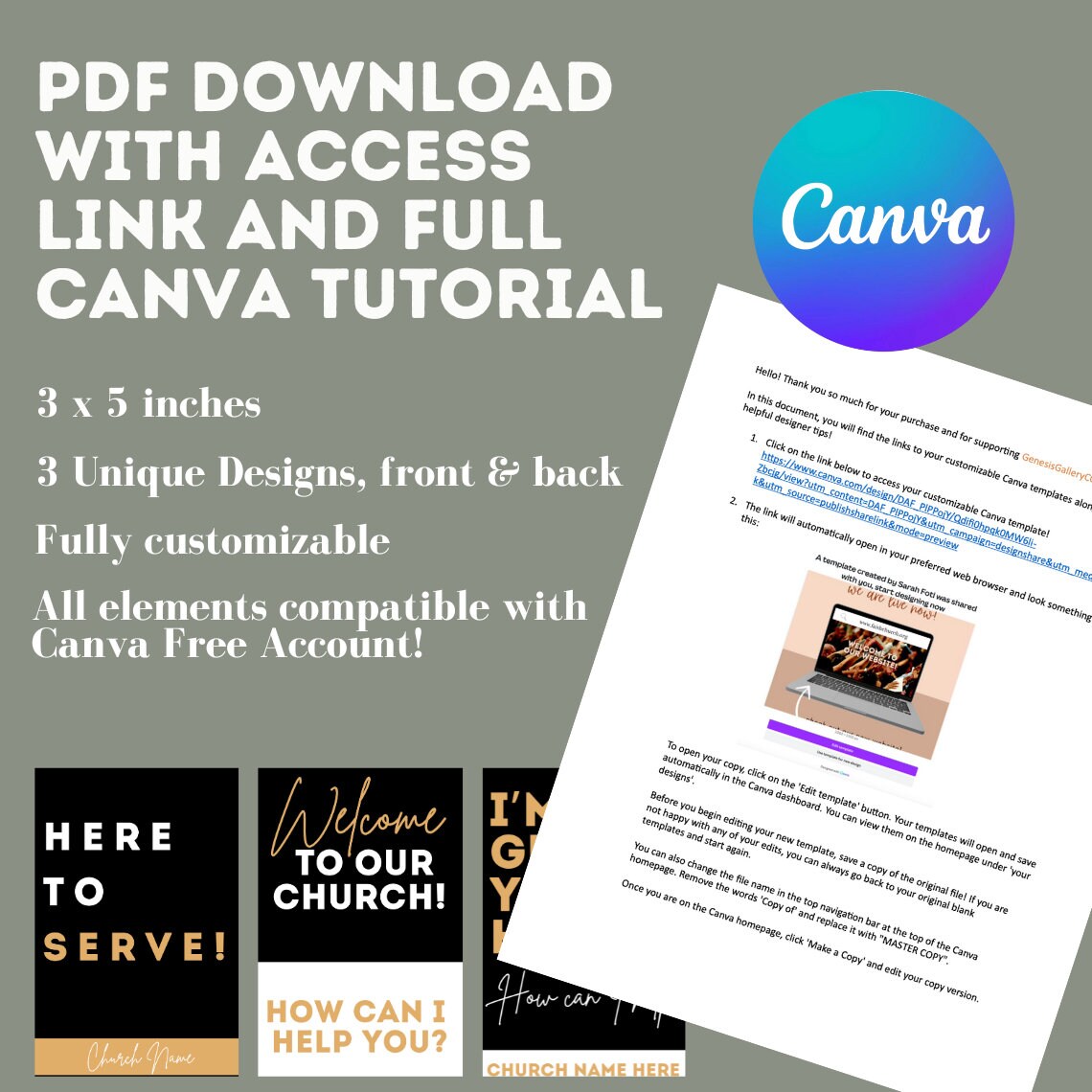 Modern Church Greeter Template, 3 Unique Designs - Etsy