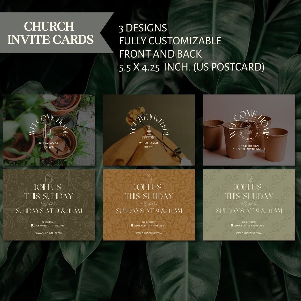 Complete Church Branding Bundle | Earthy-themed Canva Templates - Etsy
