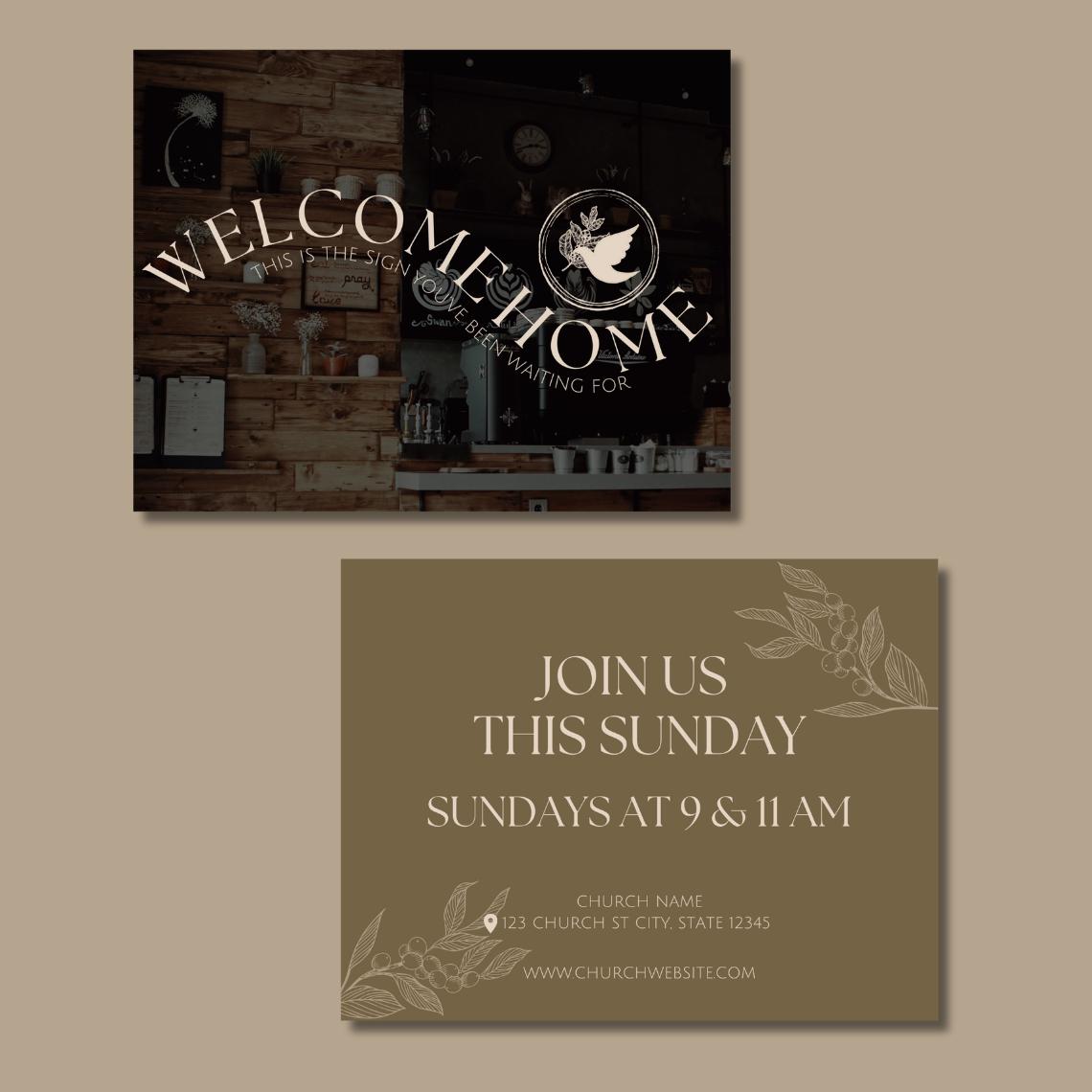 Church Invite Card Template | Coffee Theme | Canva Digital Download - Etsy
