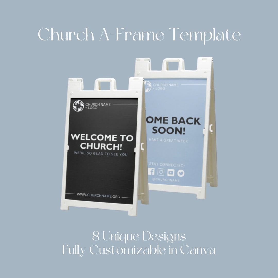 Modern Church A-frame Signs Template - Etsy