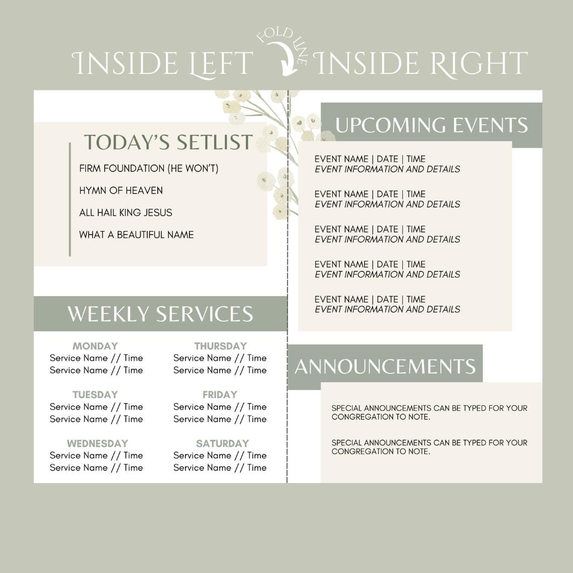 Simple Church Bulletin - Etsy