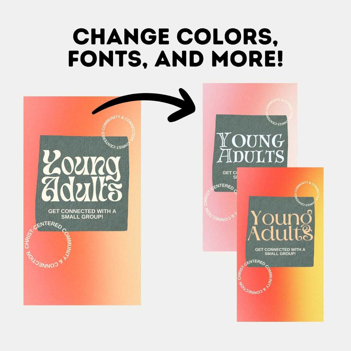Church Instagram Story Template Bundle | Modern Gradient Theme | Canva ...