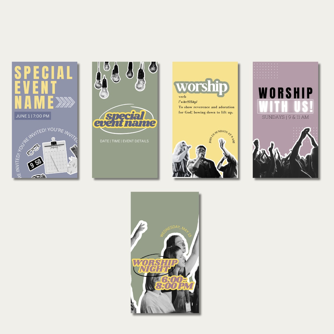 Modern Pastel Church Instagram Stories Bundle | Canva Editable Digital ...