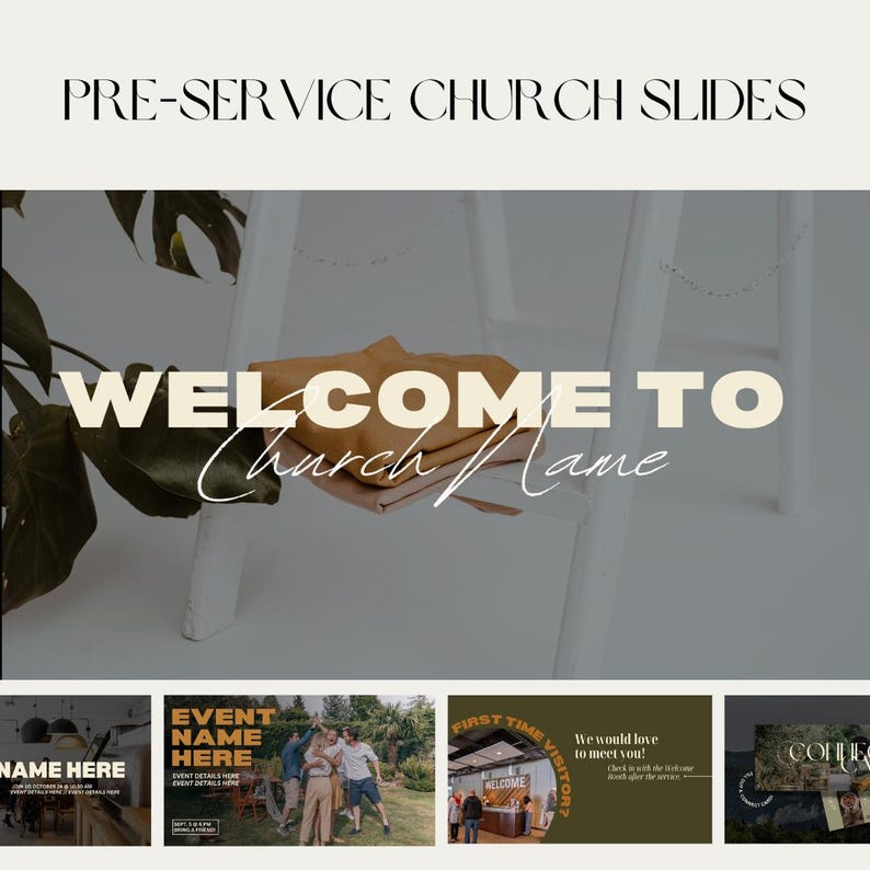 Pre-service Church Slides, Earthy - Etsy