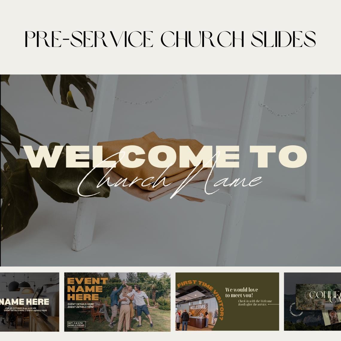 Pre-service Church Slides, Earthy - Etsy
