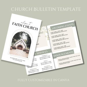 Simple Church Bulletin - Etsy