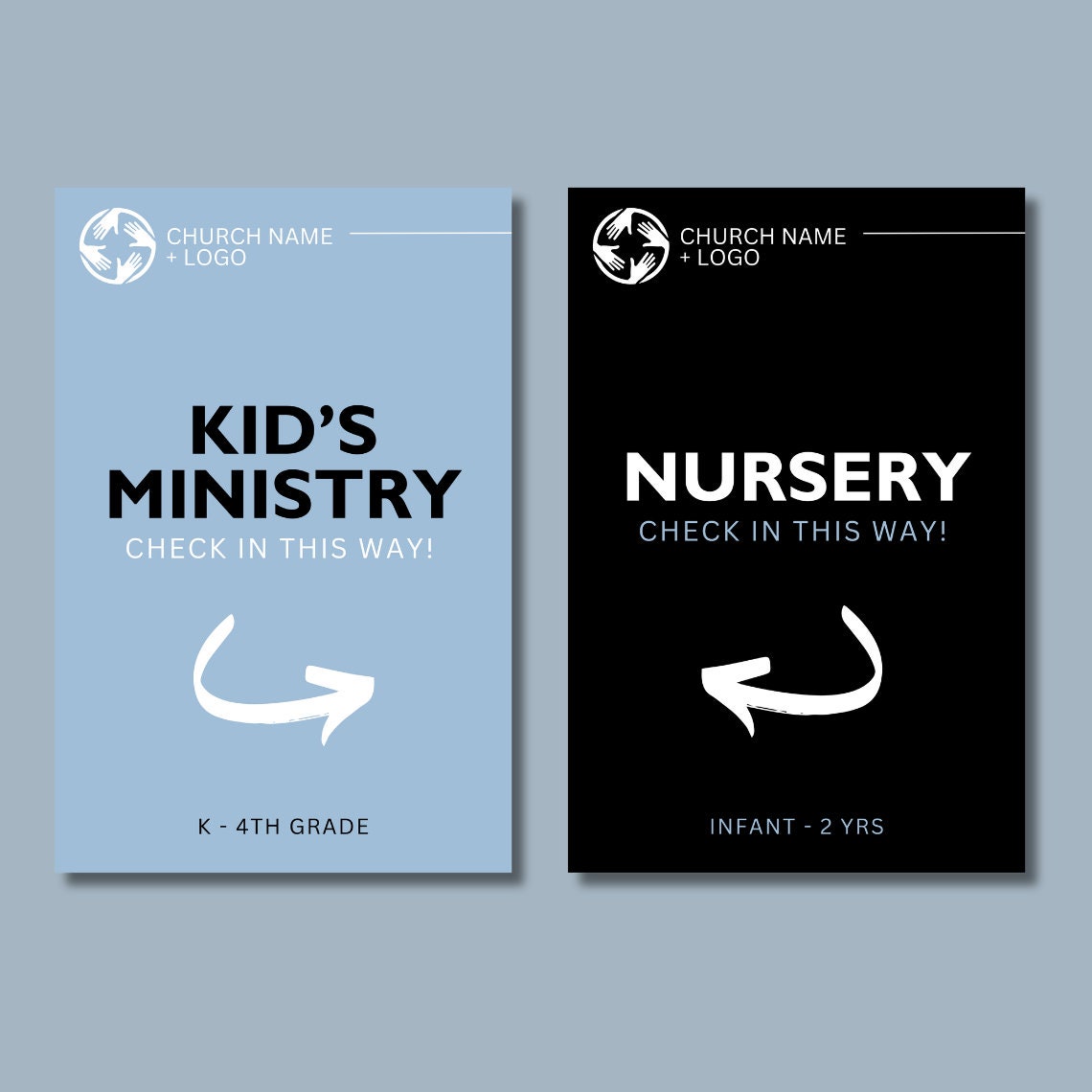 Modern Church A-frame Signs Template - Etsy