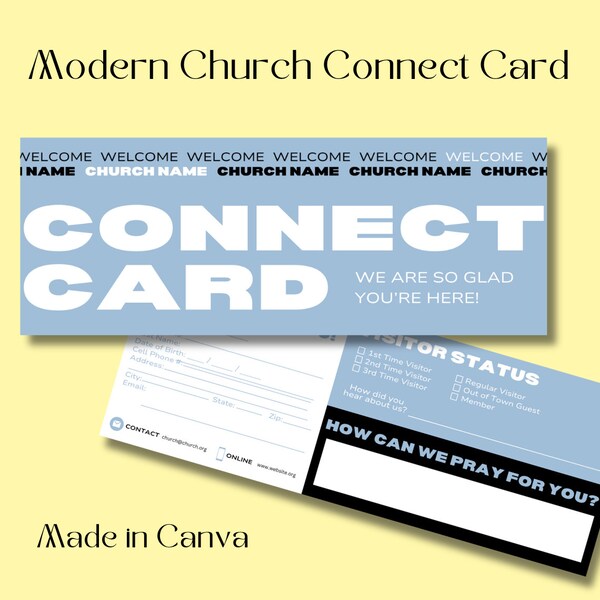Church Welcome Card - Etsy