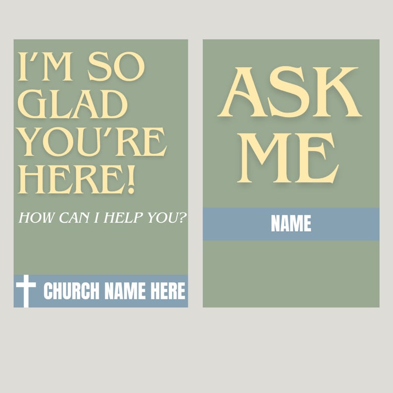 Church Greeter Canva Templates, 3 Unique Designs - Etsy