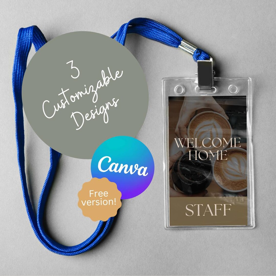 Church Greeter Badge Template | Coffee Theme | Canva Editable Design - Etsy