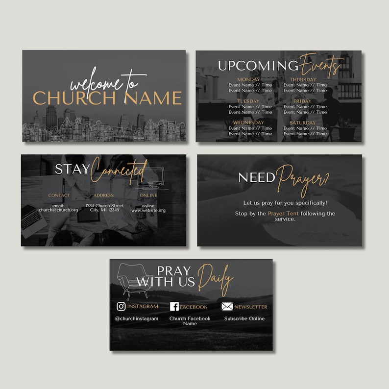 Modern Pre-service Church Slides | Canva Template - Etsy