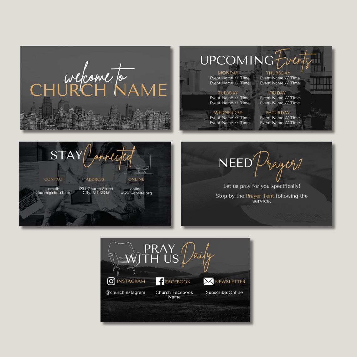 Modern Pre-service Church Slides | Canva Template - Etsy Canada