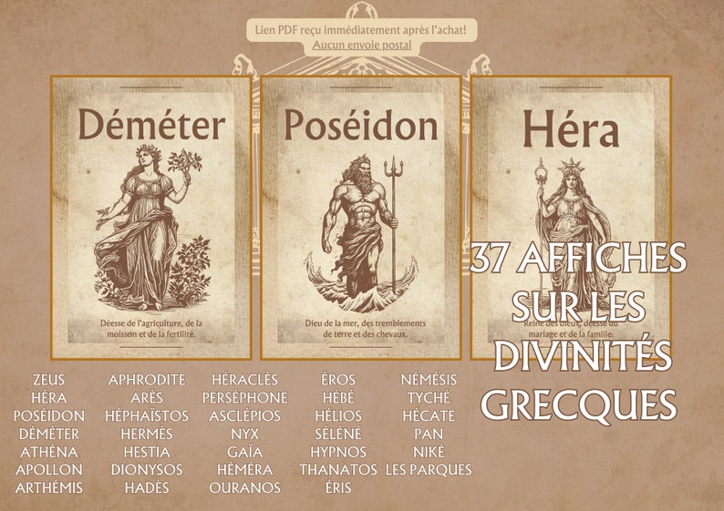 Greek Gods and Goddesses, Posters, Illustration, Hellenism athena ...