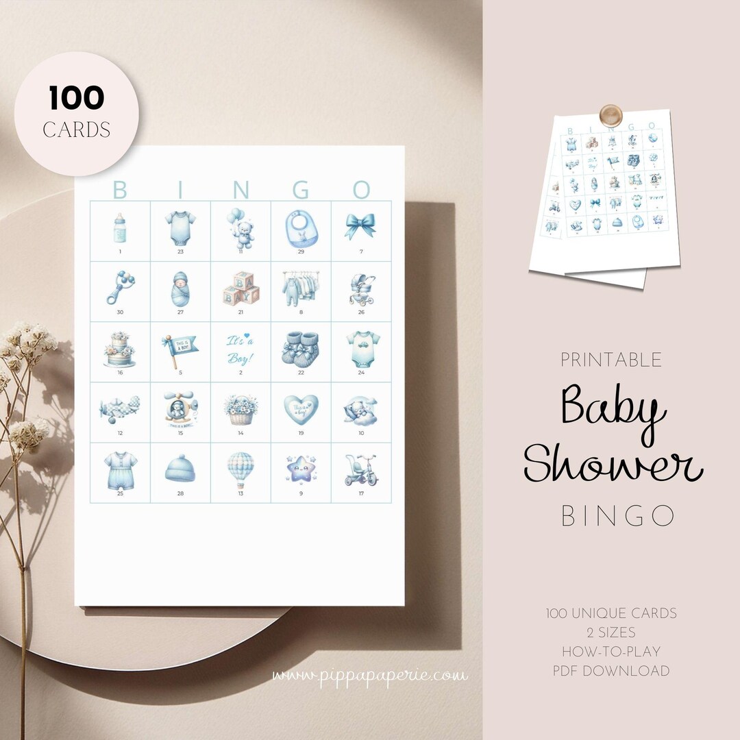 Baby Shower Bingo, Baby Shower Games, Boy Baby Shower Games, Babyshower ...