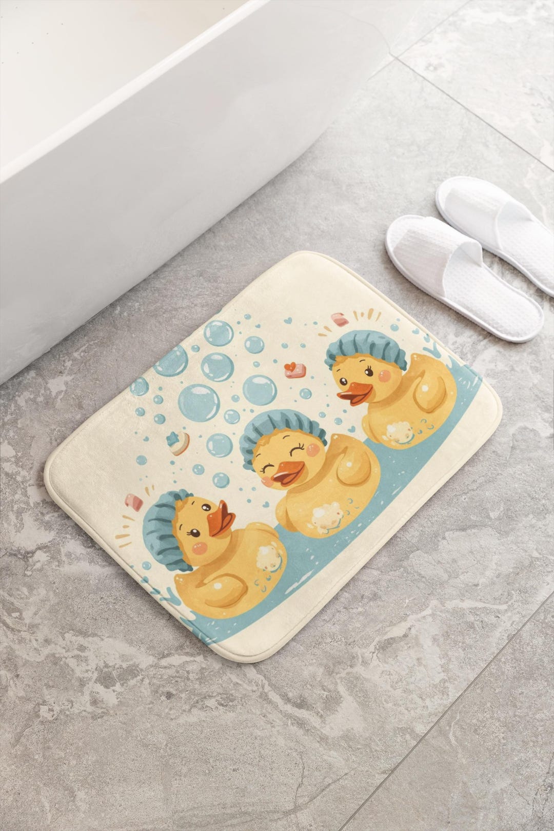 Cute Duck Bath Mat for Kids, Kawaii Duck Bathroom Rug, Non Slip ...