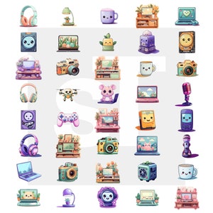 Cute Tech Buddies Clipart Bundle 40 PNG Files of Adorable Tech Gadgets ...