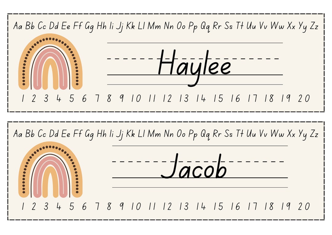 Boho Aesthetic Desk Name Tag, Classroom Decor - Etsy