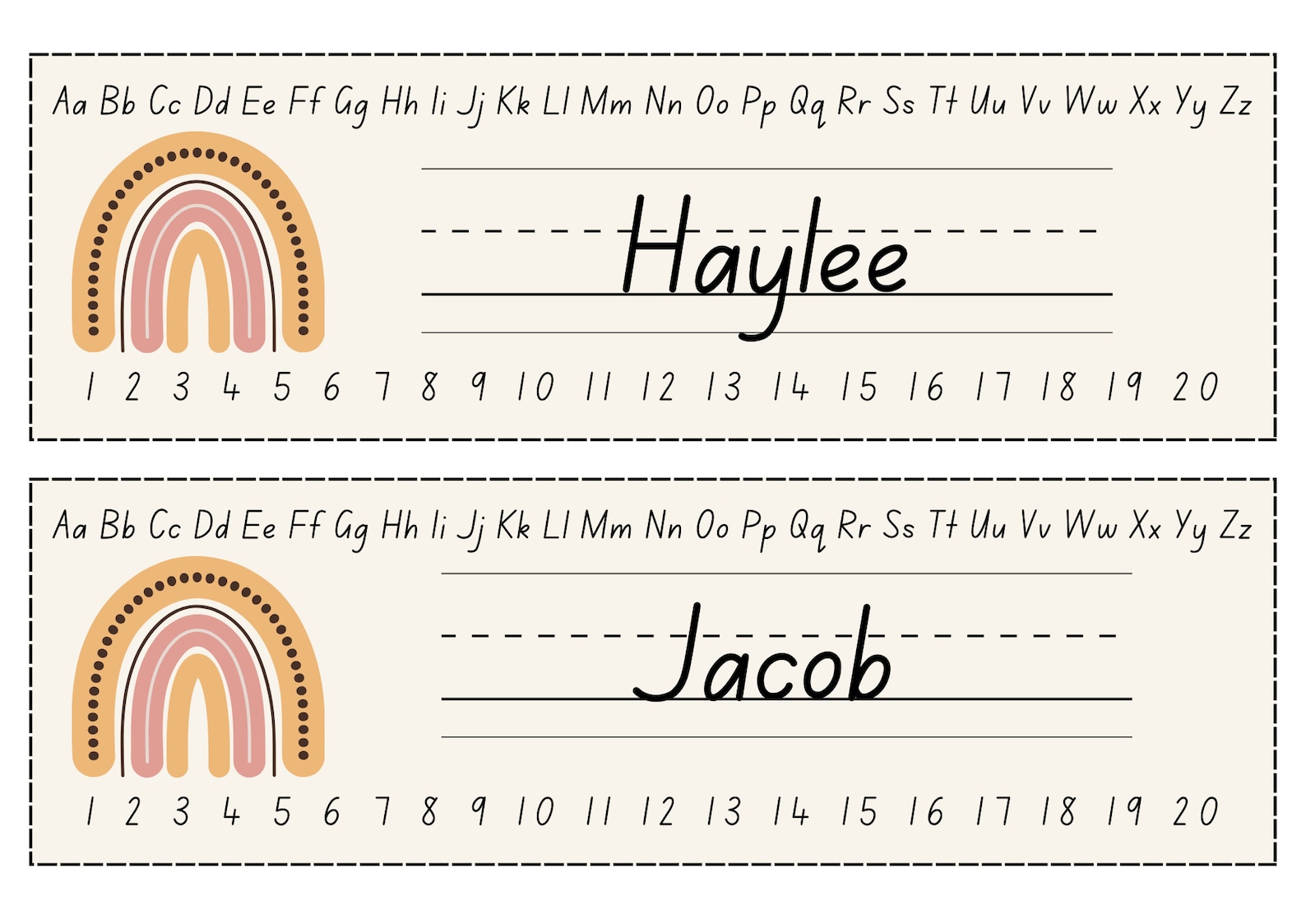 Boho Aesthetic Desk Name Tag, Classroom Decor - Etsy