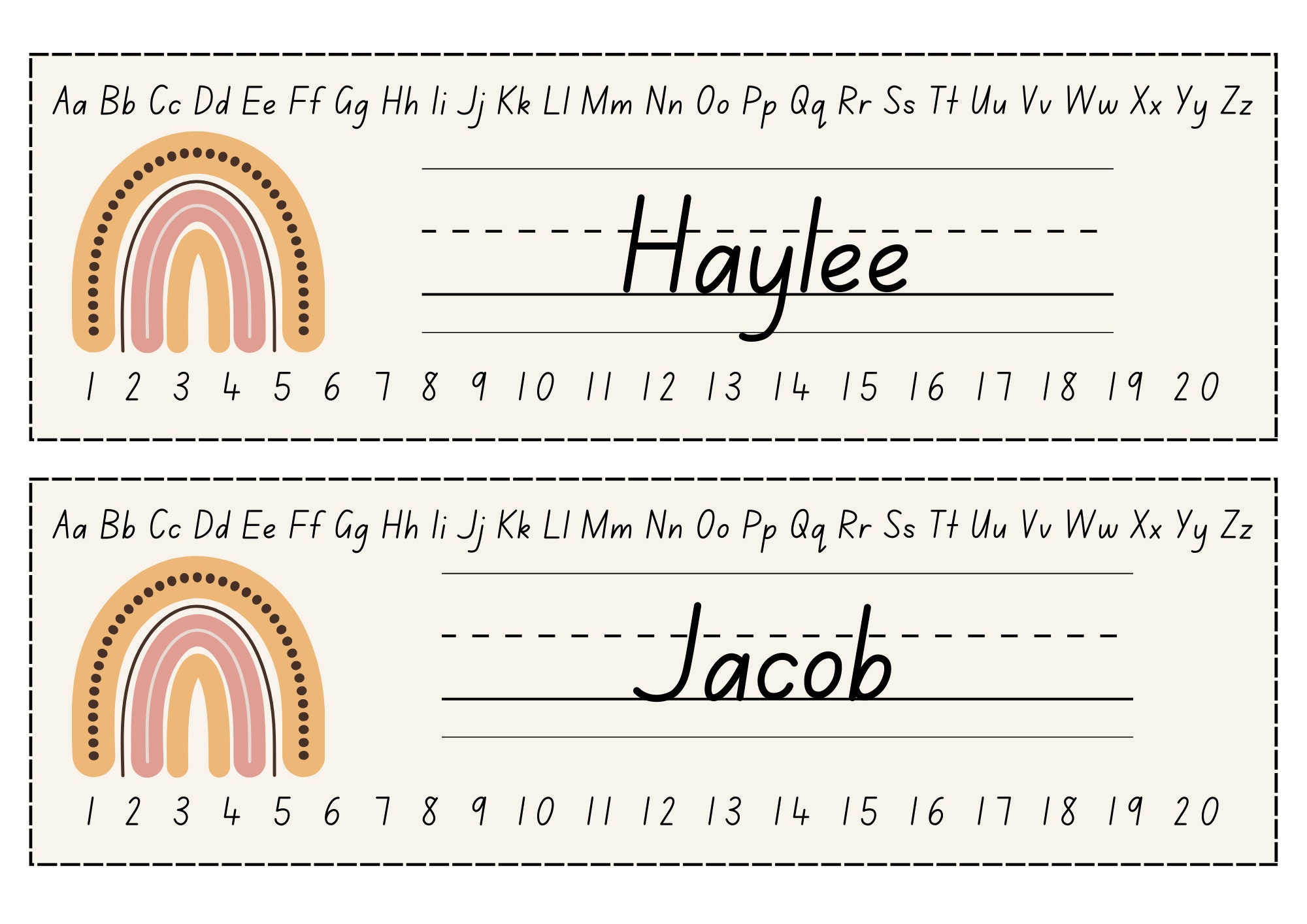 Boho Aesthetic Desk Name Tag, Classroom Decor - Etsy