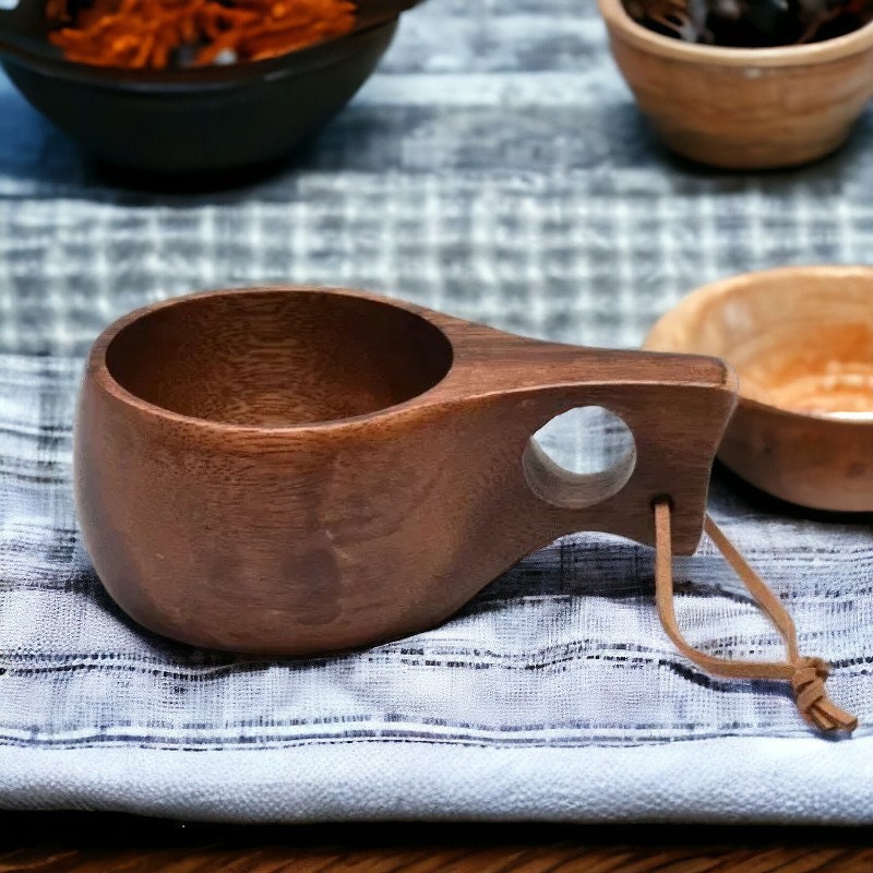 Wooden Kuksa Drinking Cup Wooden Viking Camping Mug Tea Coffee Nordic ...
