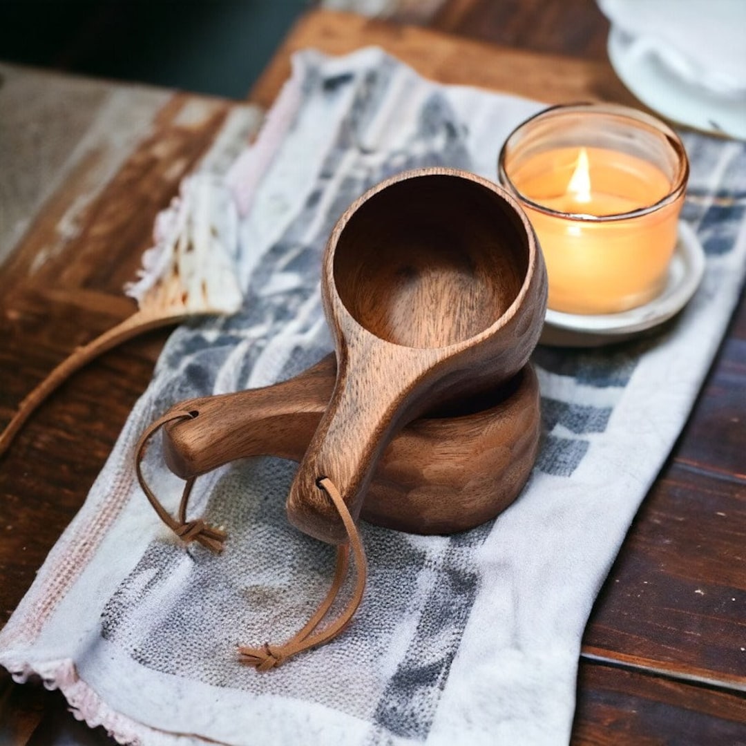 Wooden Kuksa Drinking Cup Wooden Viking Camping Mug Tea Coffee Nordic ...