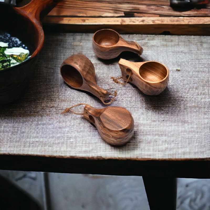 Wooden Kuksa Drinking Cup Wooden Viking Camping Mug Tea Coffee Nordic ...