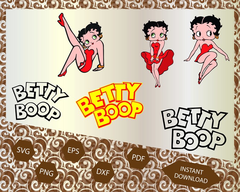 Betty Boop SVG Bundle,betty Boop Layered,svg, Easy Cut,tshirt Print ...