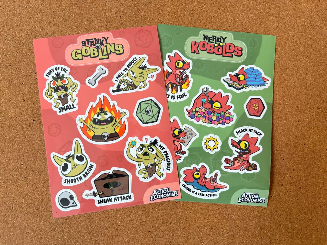 Goblin and Kobold Sticker Sheets - Etsy