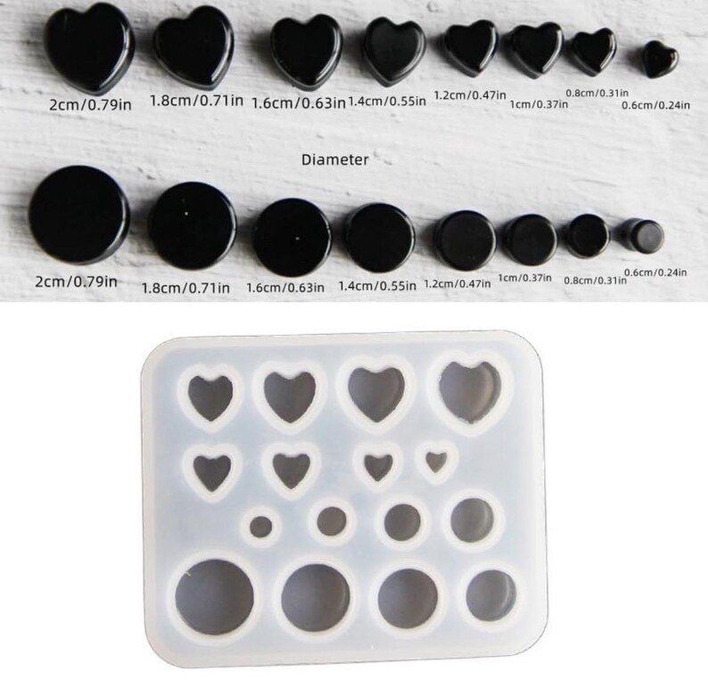 Heart Shaped Heart/glitter Resin Ear Plugs - Etsy