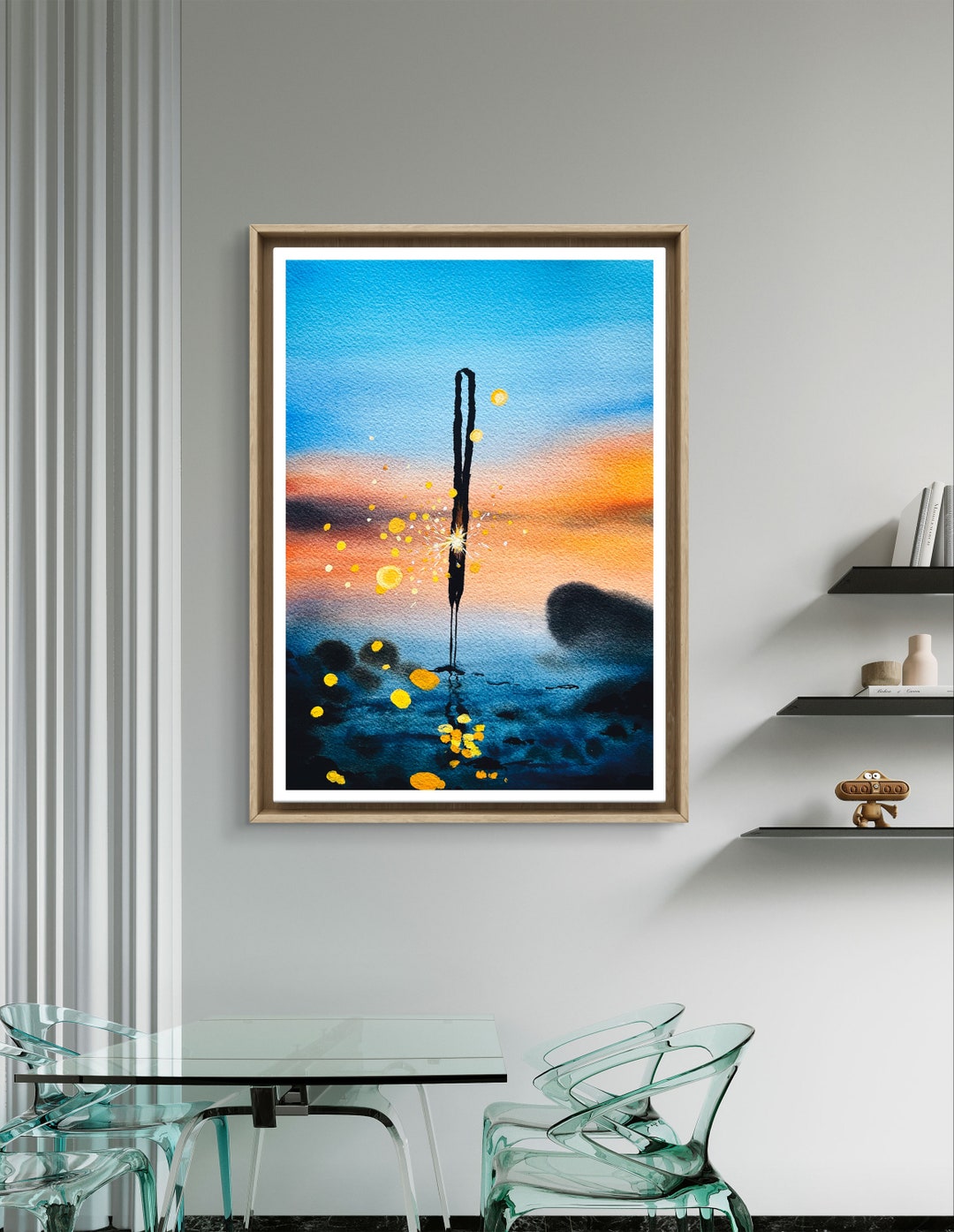 Firecracker Water Fine Art Print Wall Decor Room Art Decor Watercolor ...