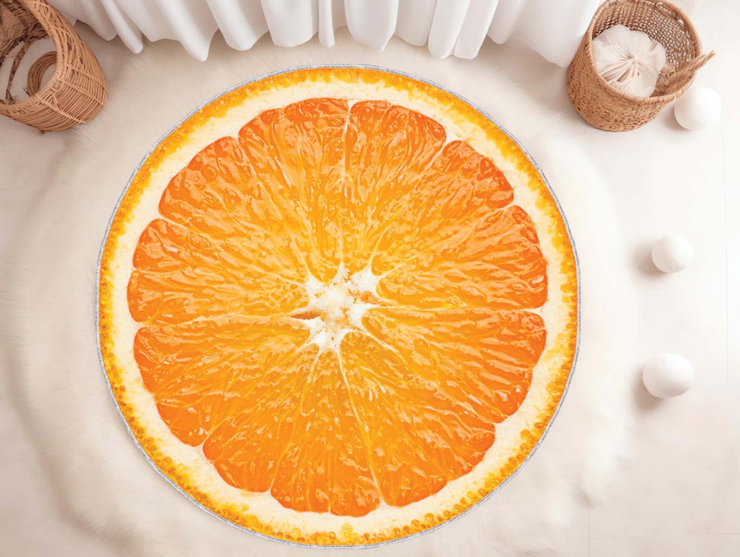 Orange Slice Rug, Summer Fruits Carpet, Fruit Lover Gift, Funny Food ...