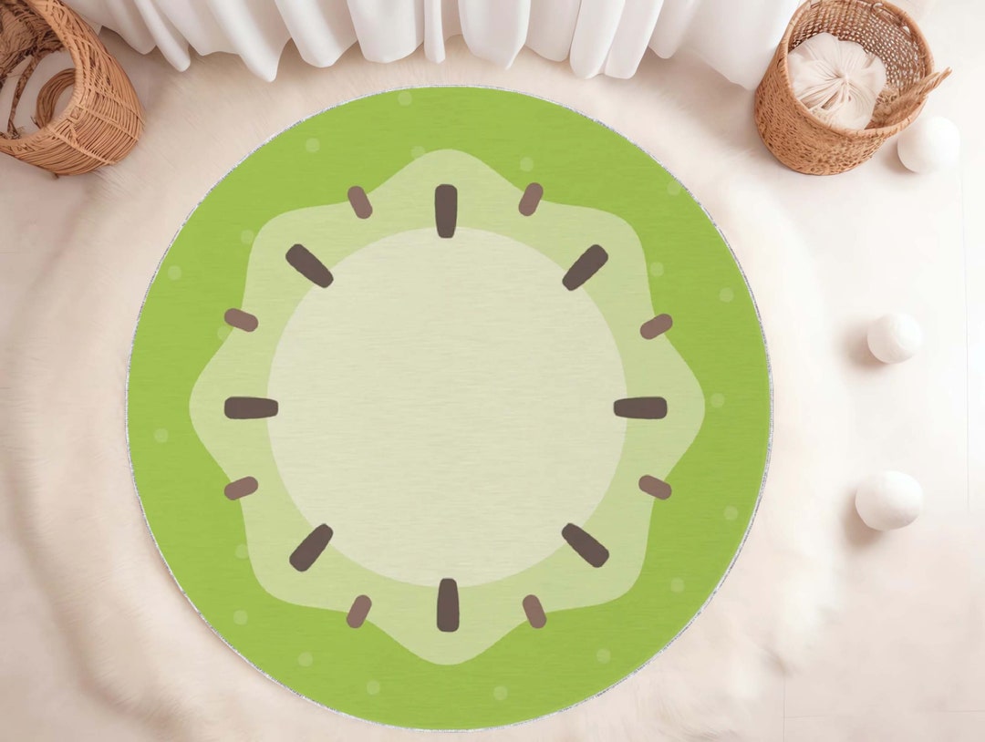 Kiwi Rug, Fruit Rug, Kiwi Round Rug, Kiwi Circle Rug, Circle Rug, Round ...