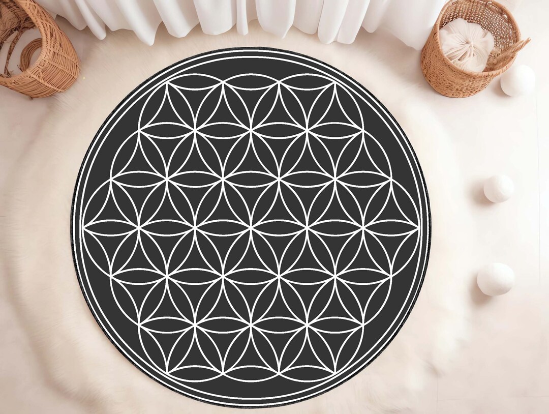 Sacred Geometry Rug, Round Rug, Flower of Life Rug ,shaped Rug, Rugs ...