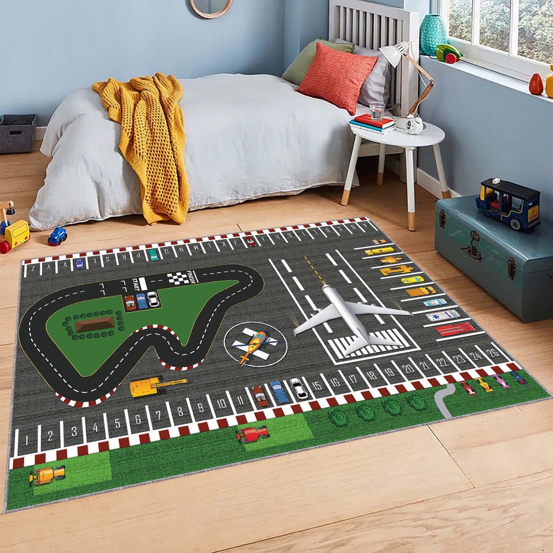 City, Road, Town Rug, Kids Education Rug, Fun Childrens Rug, Home Decor ...