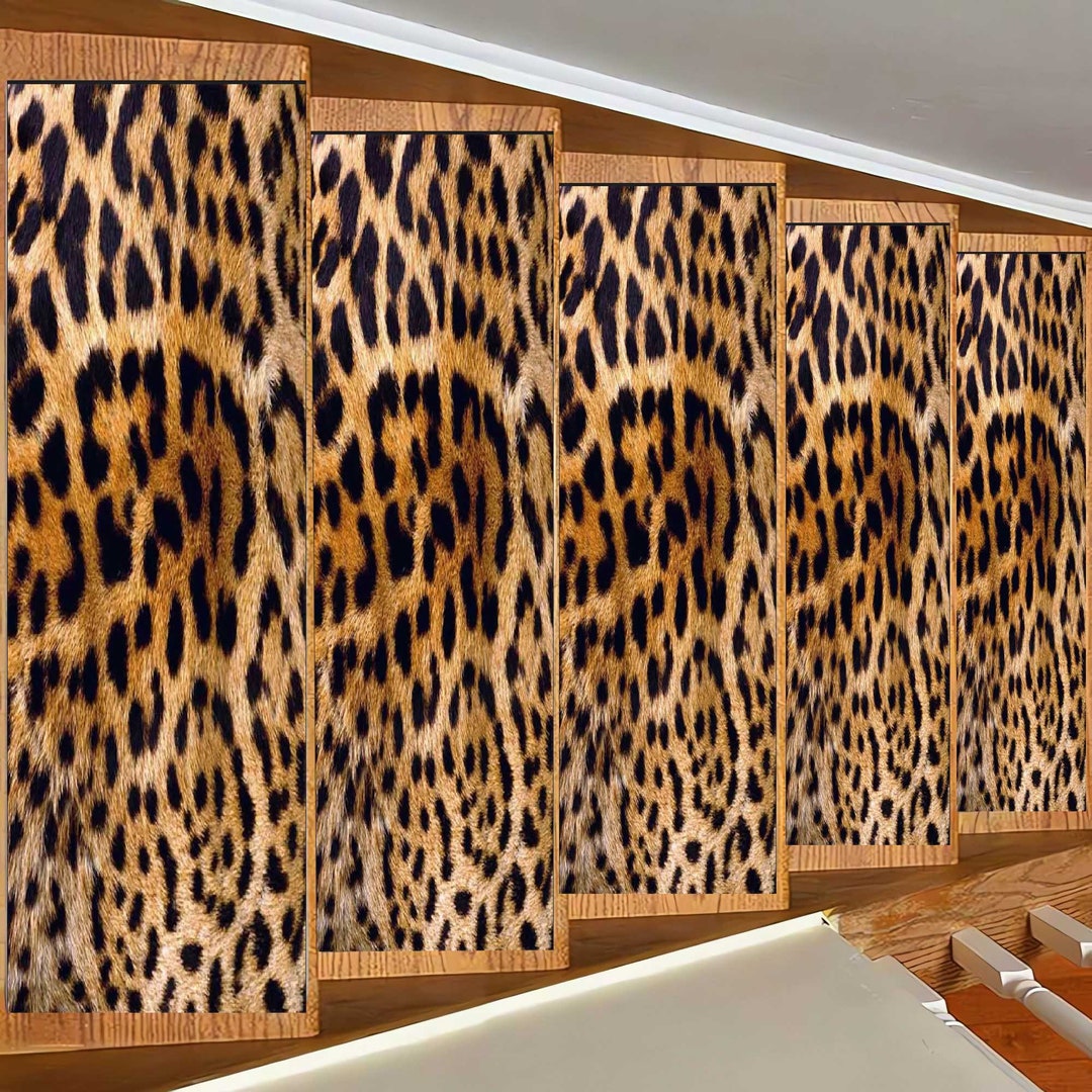 Leopard Rug, Modern Step Rug, Stair Tread, Stair Tread Rug, Non Slip ...