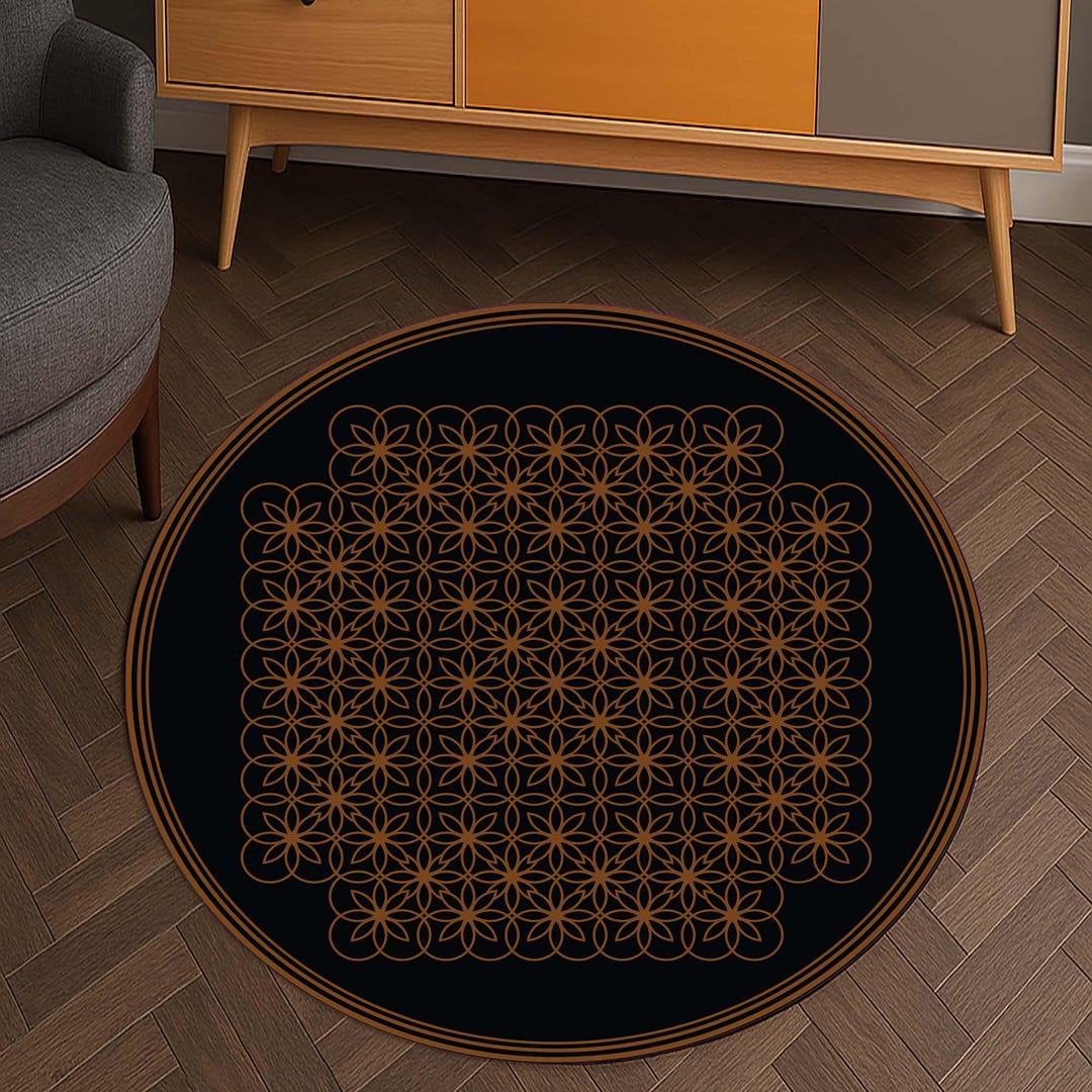 Flower of Life Rug, Sacred Geometry Rug, Boho Round Rug, Spiritual ...