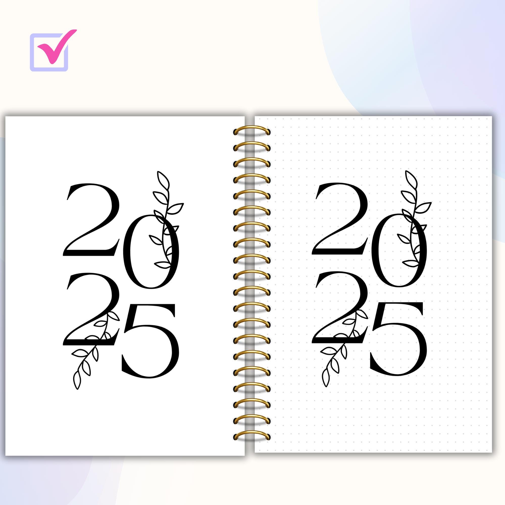 2025 Cover Page Bundle Bullet Journal Starter Pack 2025 Title Page 2025 ...