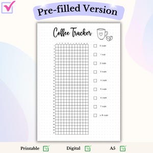 Coffee Tracker Bullet Journal Printable Page Yearly Coffee Log Daily ...