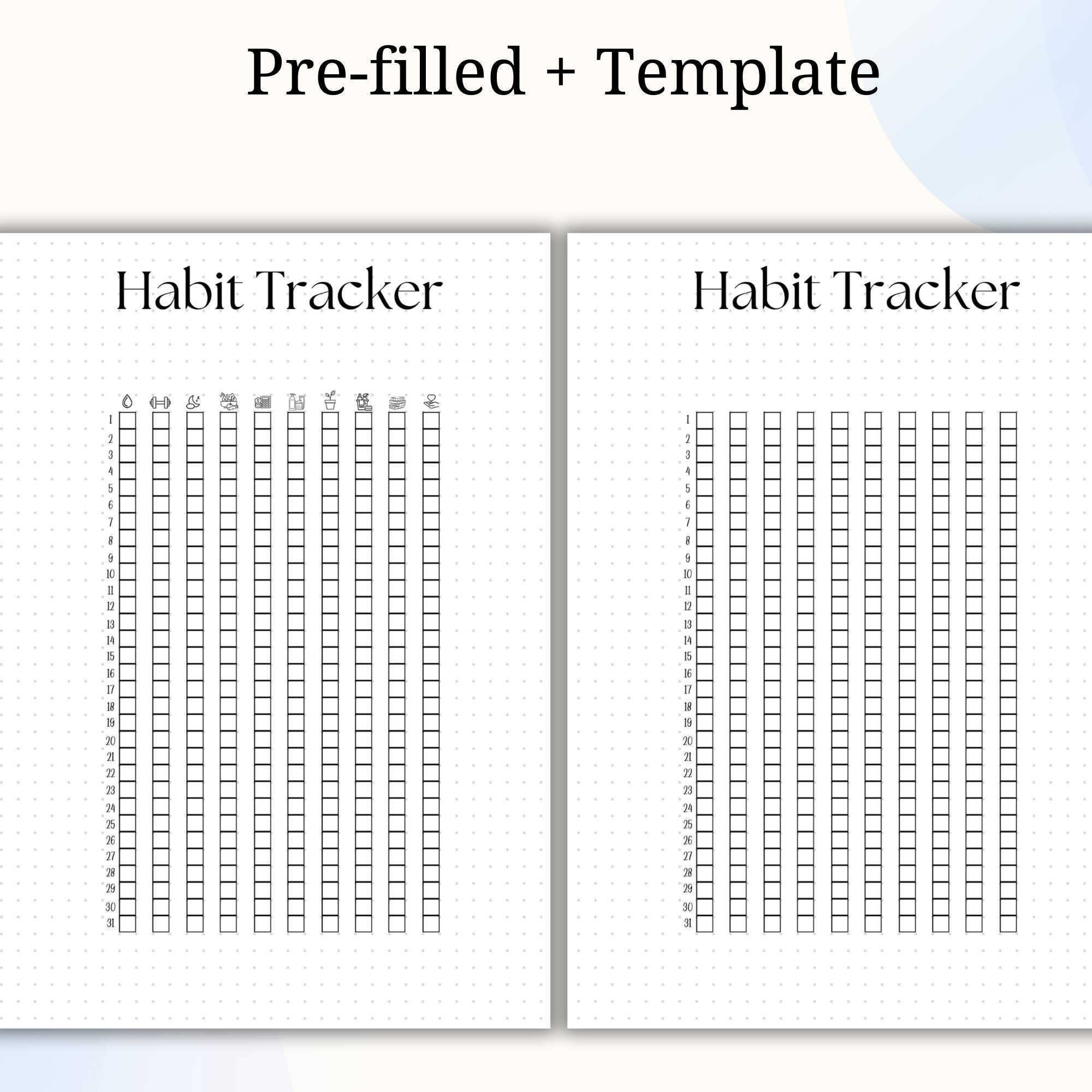 Habit Tracker Printable A5 Digital Journal, Tracker Template, Monthly ...