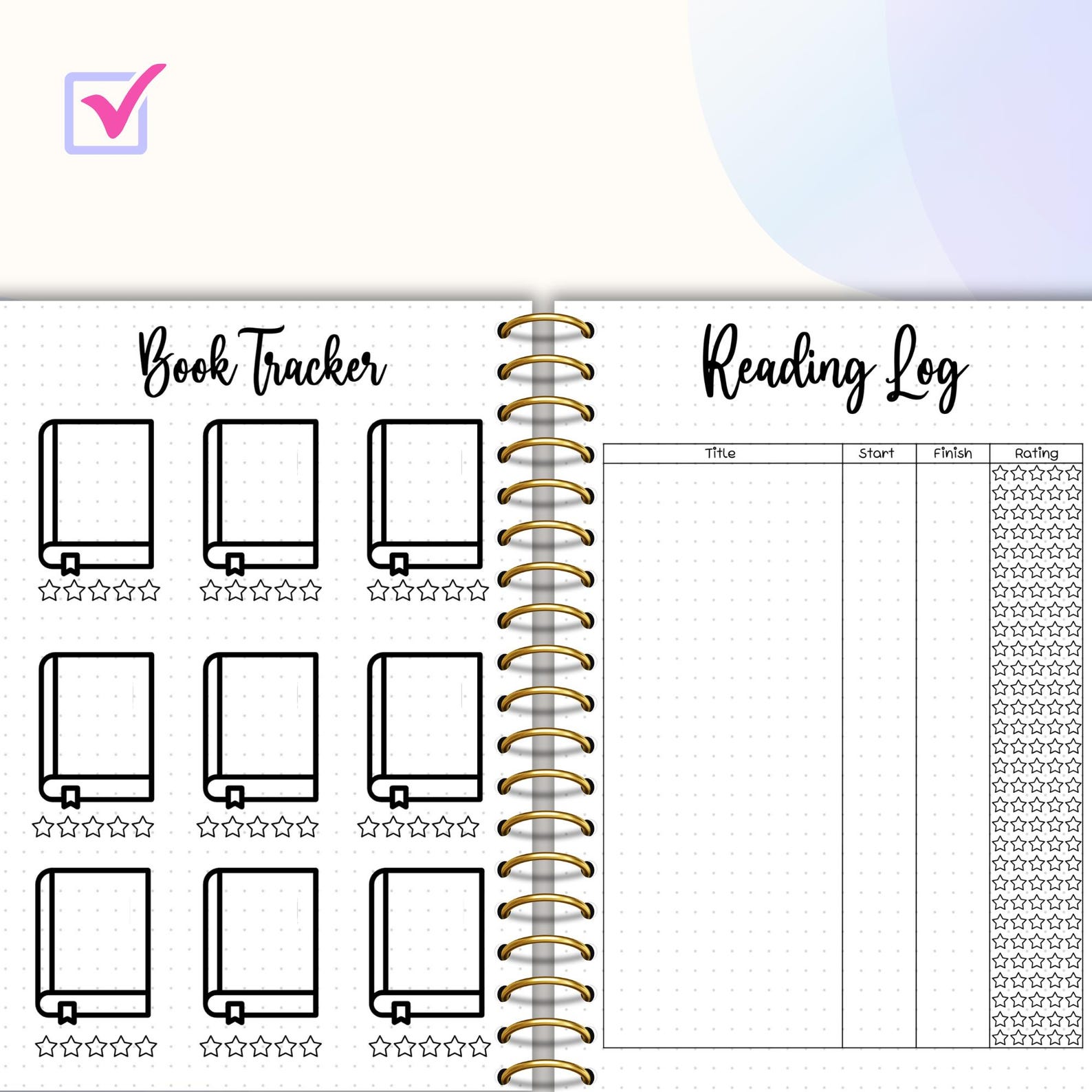 Reading Bullet Journal Bundle Book Tracker Bundle Printable Book Bujo ...